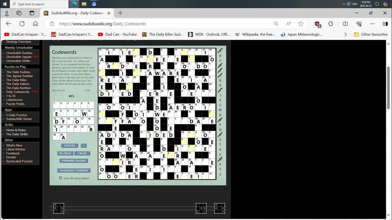 F'D for today's Daily Codewords - 2024-04-02 - YouTube