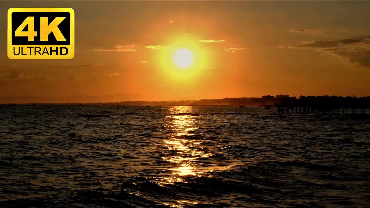 Calming 4K Sunset View & Beautiful Music For Meditation, Stress Relief ...