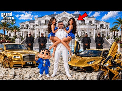 Franklin Touches Turns Into GOLDEN DIAMONDS in GTA 5 | SHINCHAN and CHOP