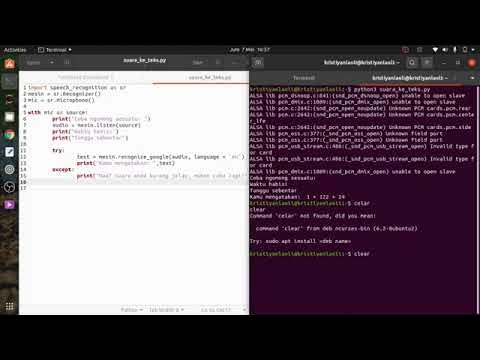 Mengubah Suara Menjadi Teks - Python - Kode Sederhana - YouTube