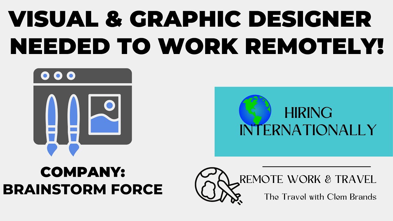 VISUAL AND GRAPHIC DESIGNER NEEDED TO WORK REMOTELY/International, work ...