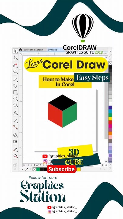 🔥How to make 3D Cube Design in Corel? 💯 Follow Simple Step #logo #corelshapes #illustrator - YouTube