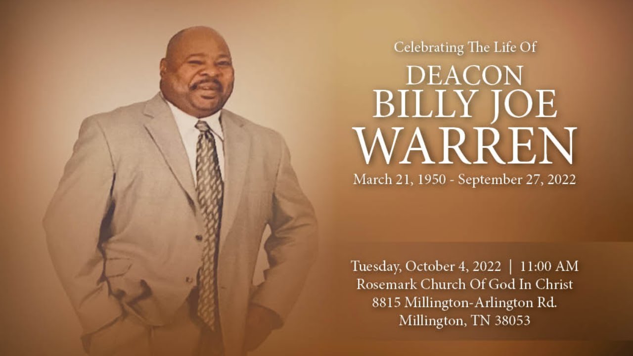 Celebration of the Life of Deacon Billy Warren - YouTube