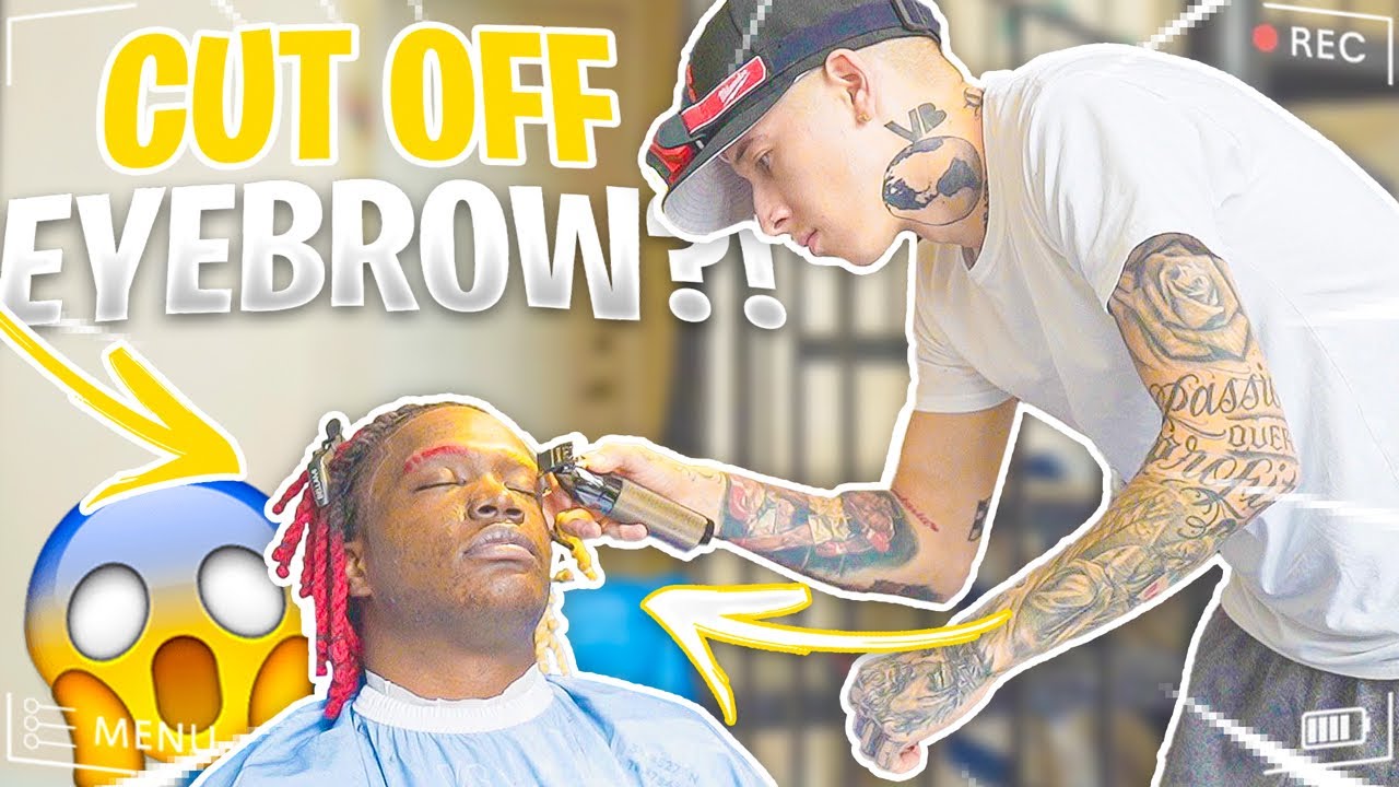 I CUT A RAPPERS EYEBROW?! 😳💈 - YouTube