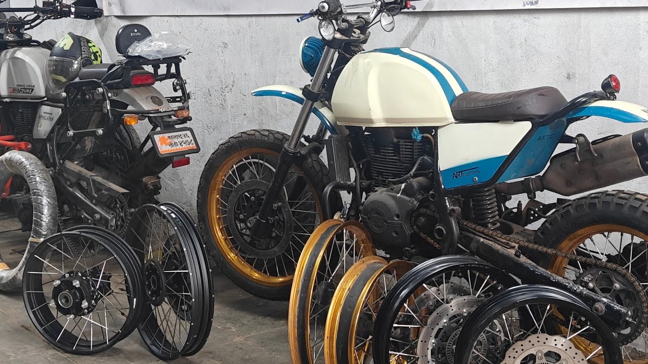 Tubeless wheels setup of Himalayan450 on Himalayan 411 . - YouTube