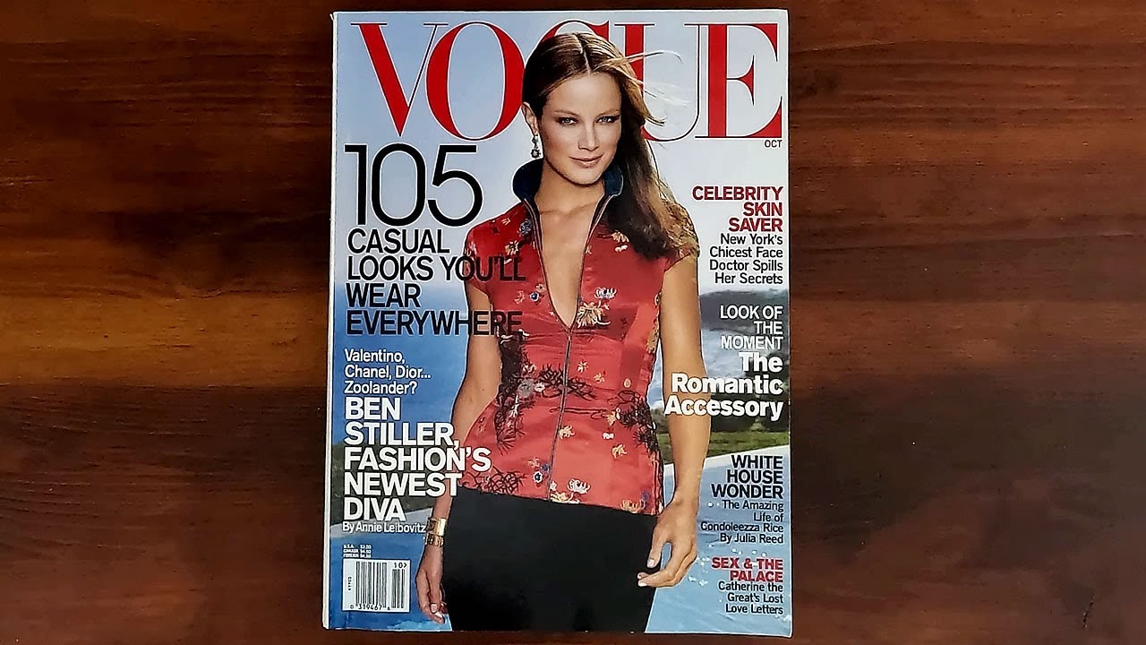 Vogue October 2001 Carolyn Murphy, Ben Stiller, Condoleezza Rice | ASMR ...