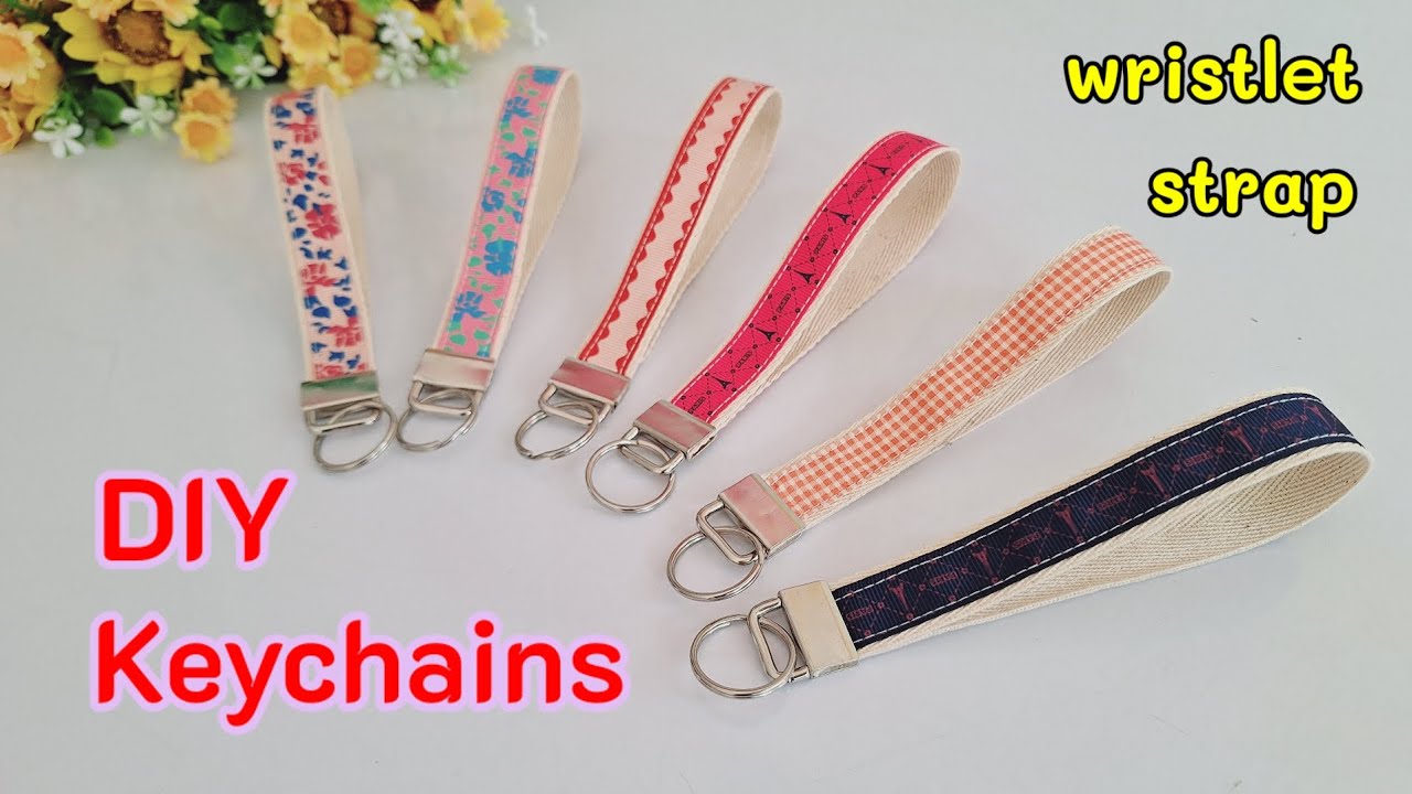 DIY easy keychains. wristlet strap. how to make keychains. simple ...