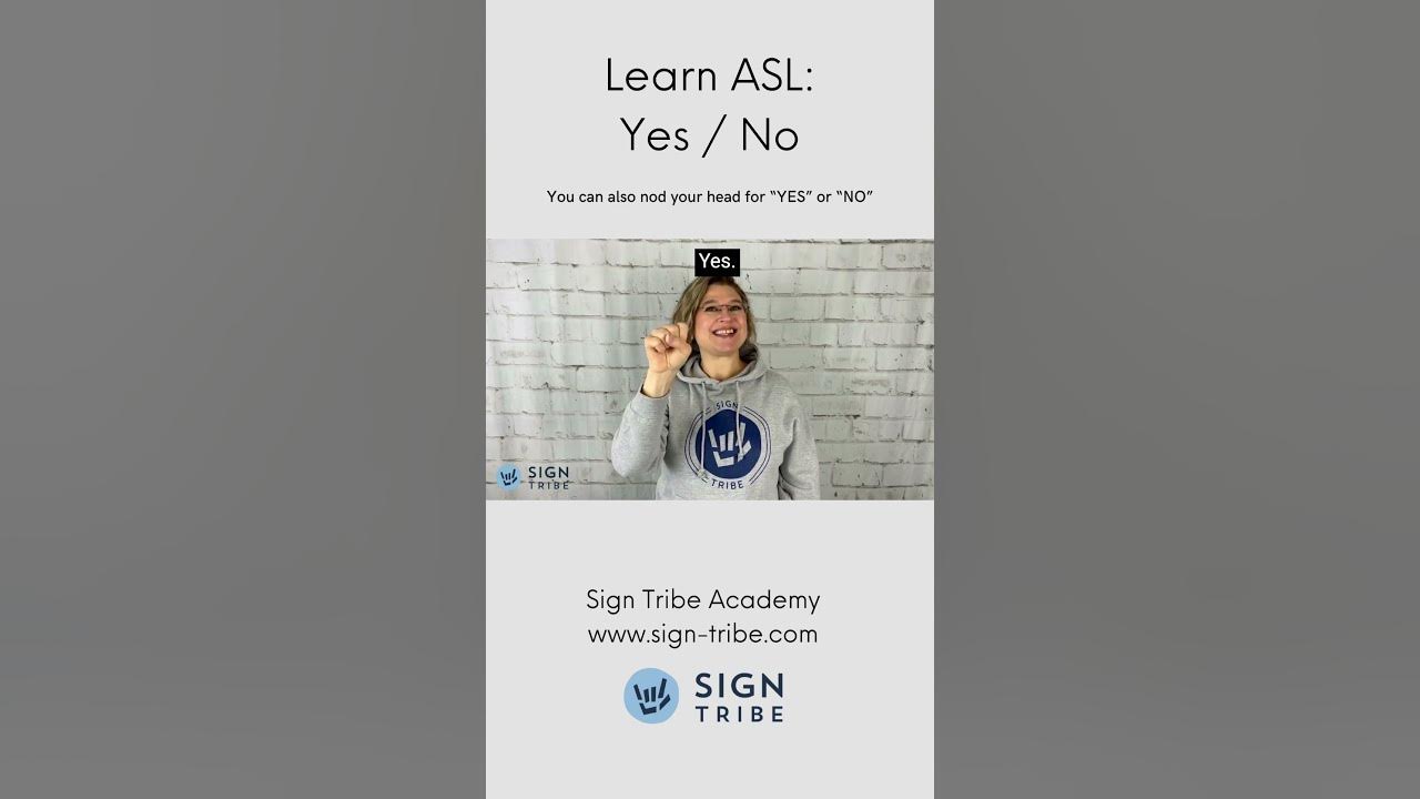 Yes in ASL / No in ASL // Sign Tribe Academy - YouTube