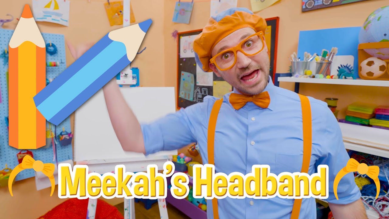 Blippi Learns How To Draw Meekah's Headband - EASY ART FOR KIDS ...
