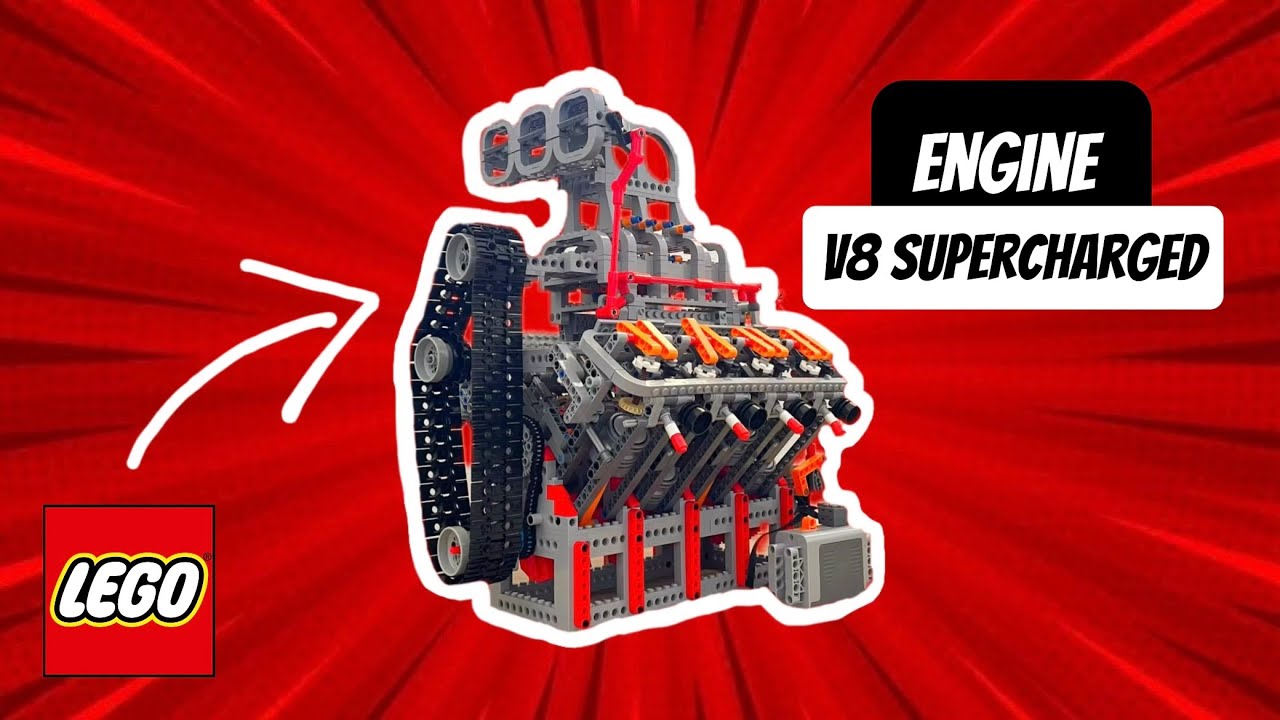 V8 SUPERCHARGED LEGO ENGINE - YouTube