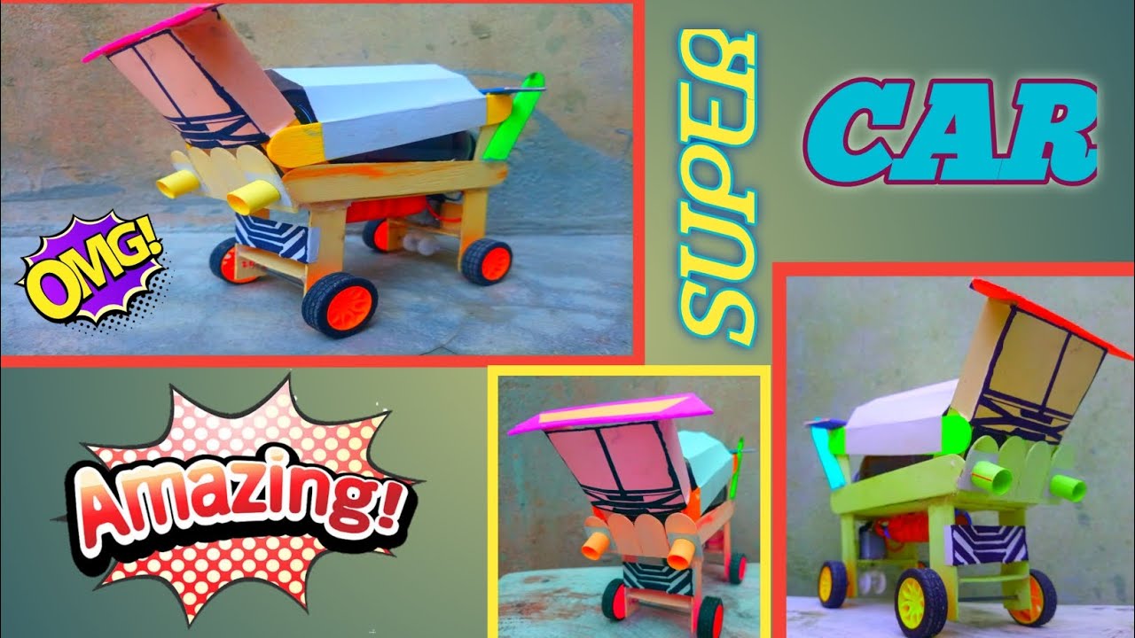 How To Make Amazing Super Car | Popsicle Crafts | Origami - YouTube