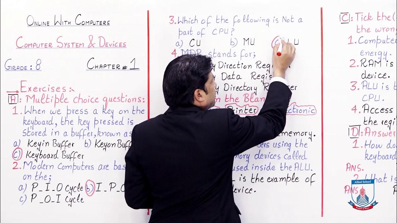 Class 8 - Computer Studies - Chapter 1 - Lecture 4 - Exercise A ,B ,C ...