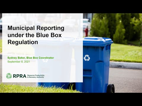 Learning Series: Municipal Reporting under the Blue Box Regulation ...