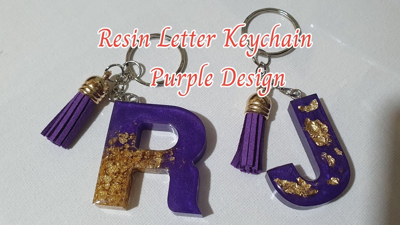 Resin Letter Keychain Purple Design | RESIN CRAFTS #craft #diy #resin ...