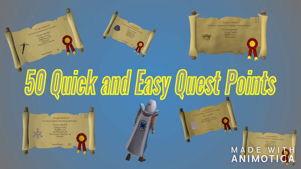 50 Quick and Easy Quest Points (P2P) - YouTube