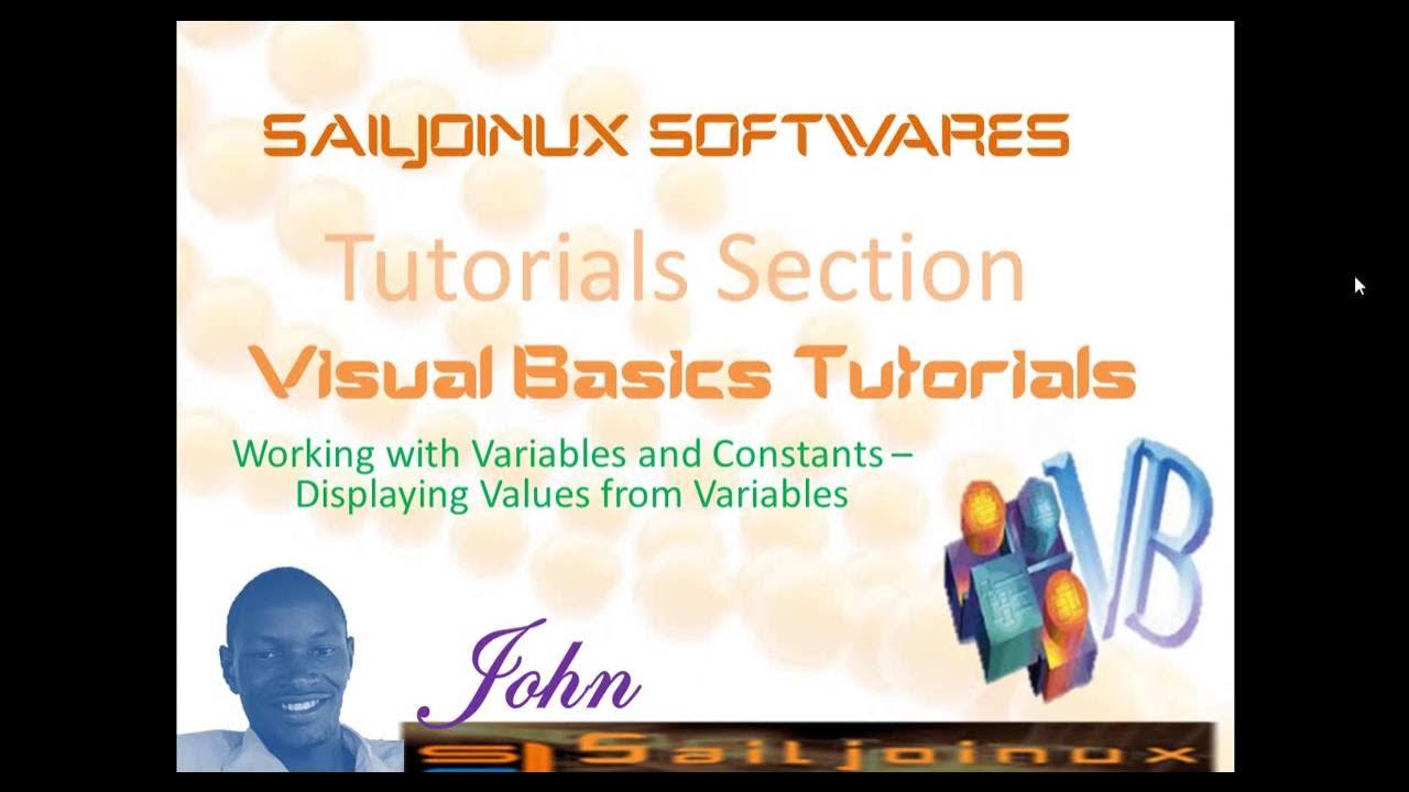 Visual Basic Beginer Tutorial 20 Variables and Constants Displaying ...