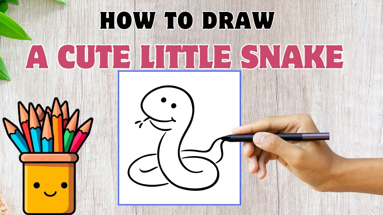 Kids Drawing Tutorial: How to Draw a Cute Little Snake 🐍 - YouTube