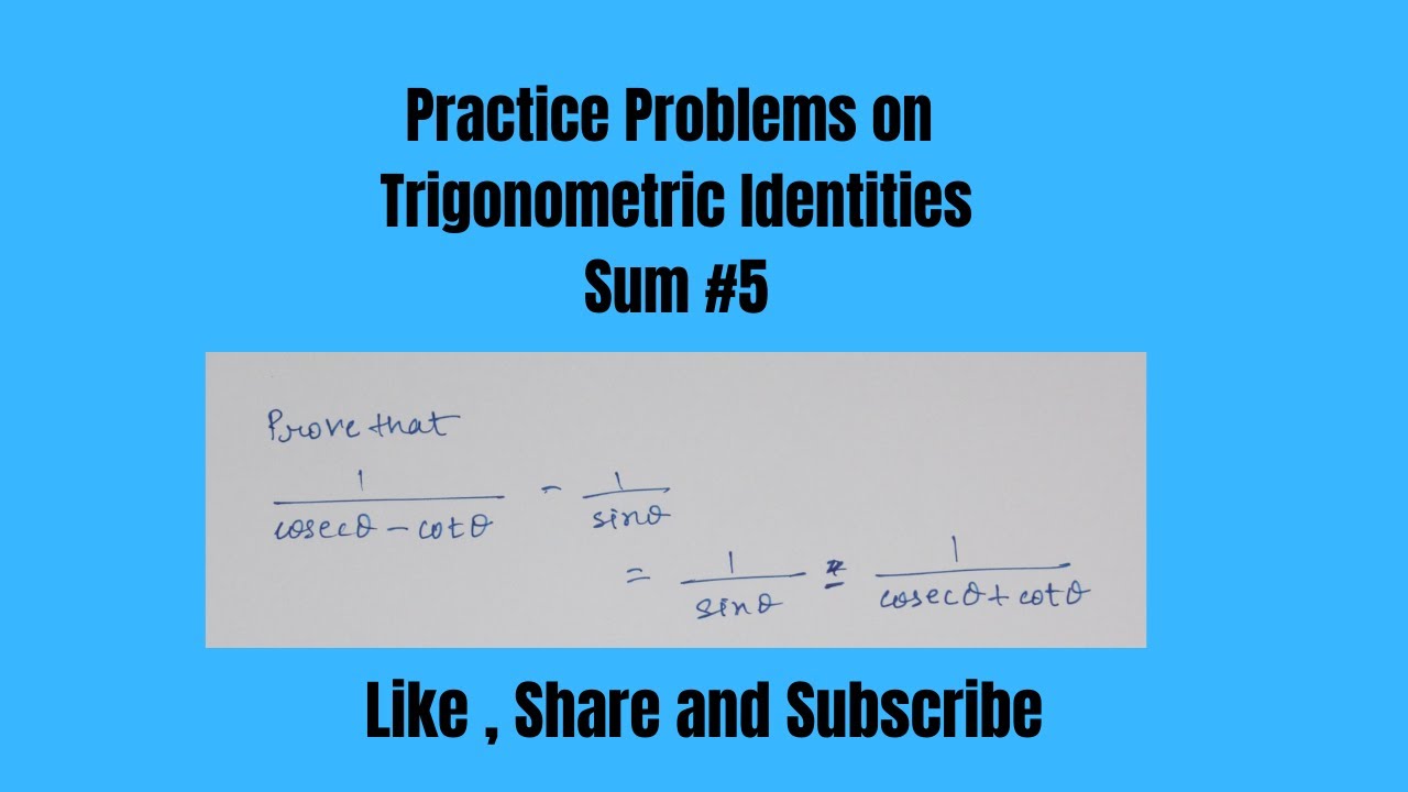 Trigonometry What Is 1 cosecx Cotx 1 sinx Maths