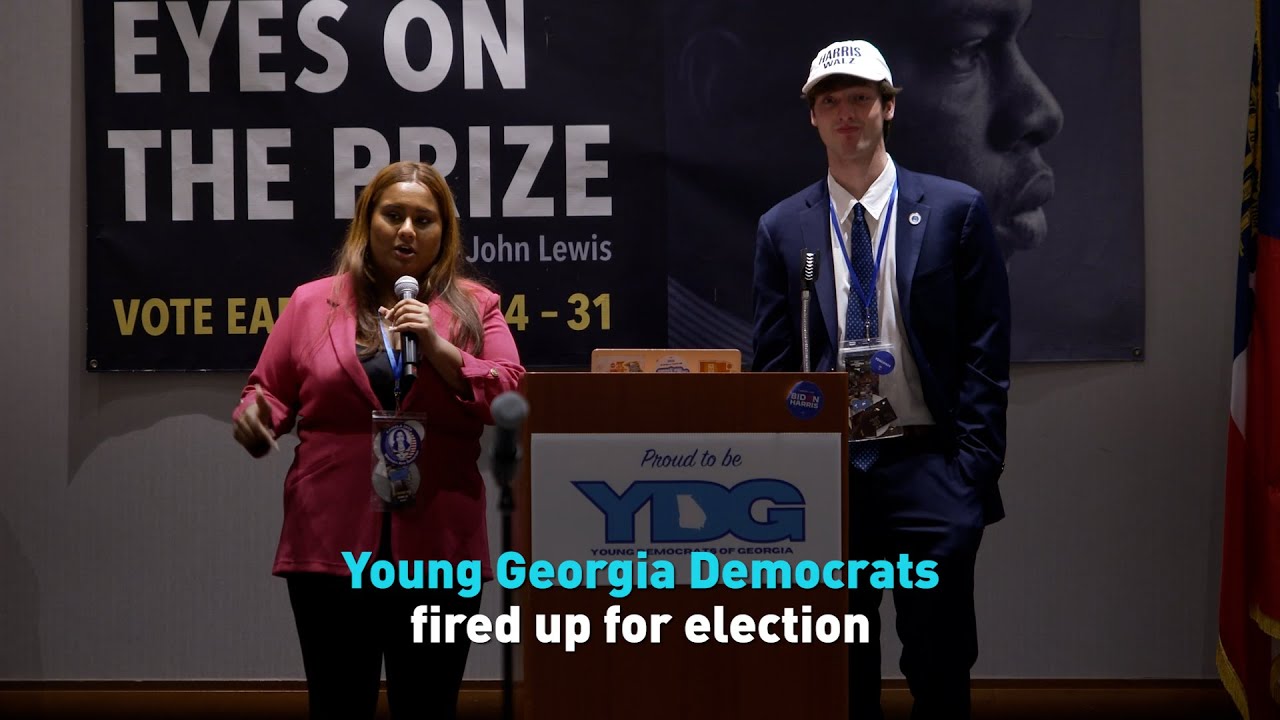 Young Democrats campaign in Georgia ahead of election - YouTube