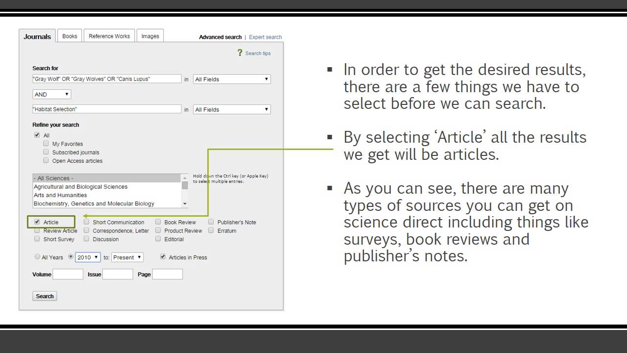 Science Direct Tutorial Finished - YouTube