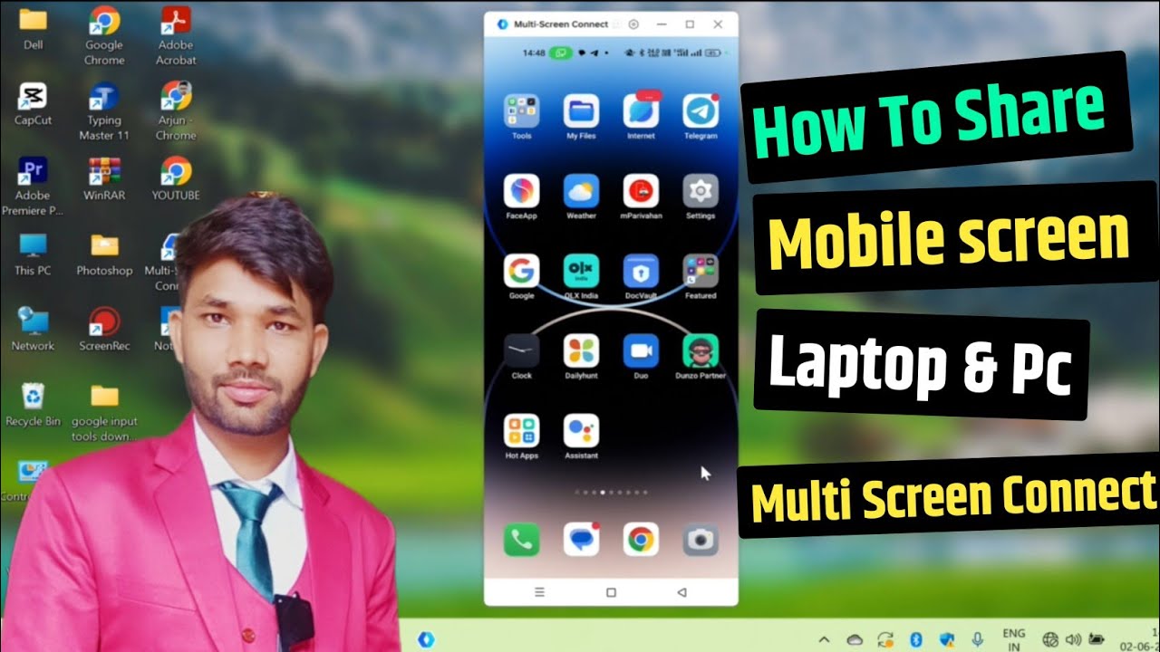How to connect mobile to laptop & pc || Share mobile screen to laptop ...