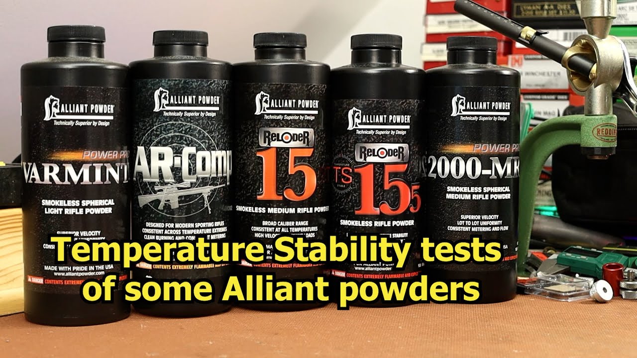 Temp stability test of some Alliant powders - YouTube