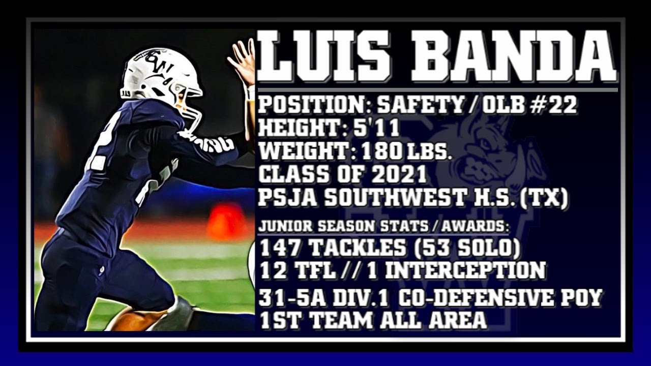 Luis Banda [S/OLB] Junior Highlights - YouTube