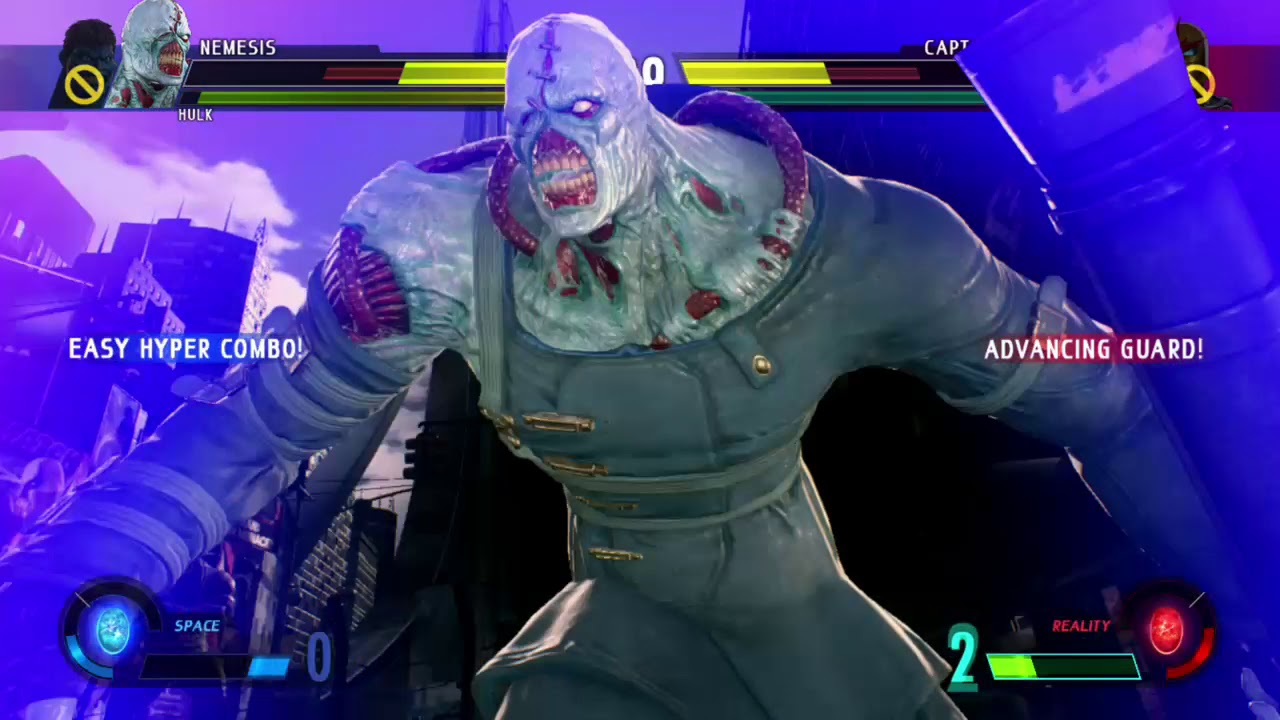 MARVEL VS. CAPCOM: INFINITE Hulk and Nemesis vs Nova and Captain Marvel ...