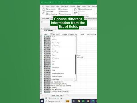 Stocks Data Types in Excel! #excel #exceltech #exceltips #smartexcel - YouTube