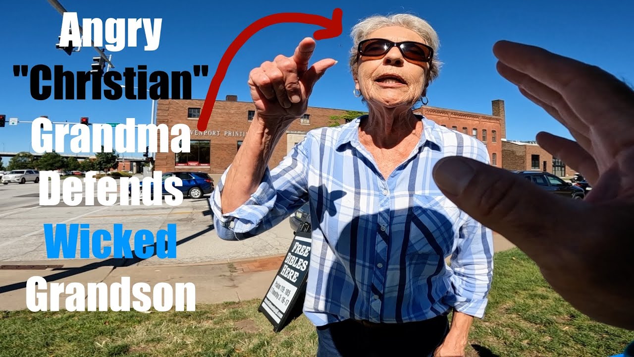 Angry "Christian" Grandma Defends Wicked Grandson - YouTube