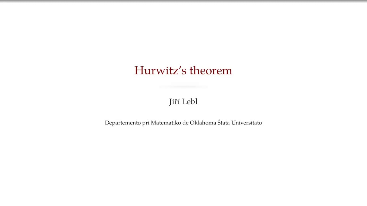 Hurwitz's theorem - YouTube