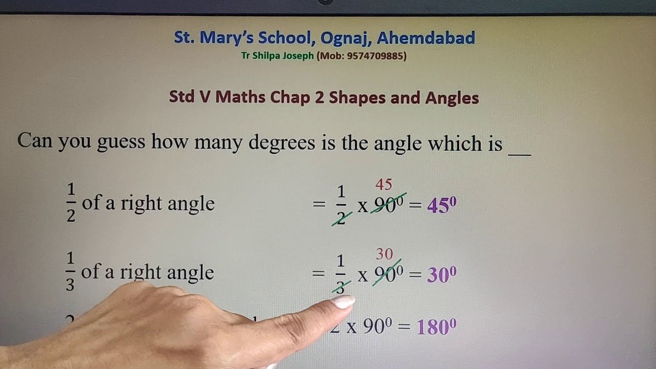 Std V Maths Chap 2 Shapes and Angles Sum of angles 25 05 2020 - YouTube