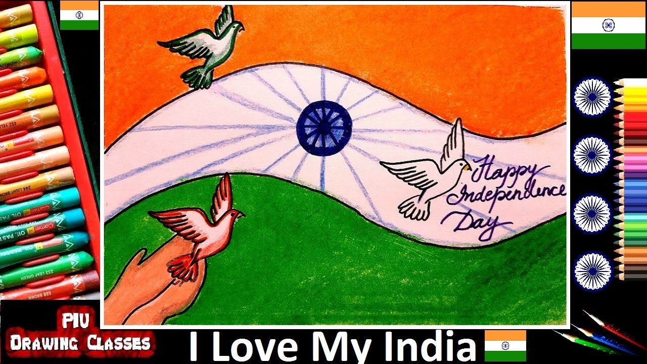 Very Easy Independence Day Drawing For Beginners | 15th August Special ...