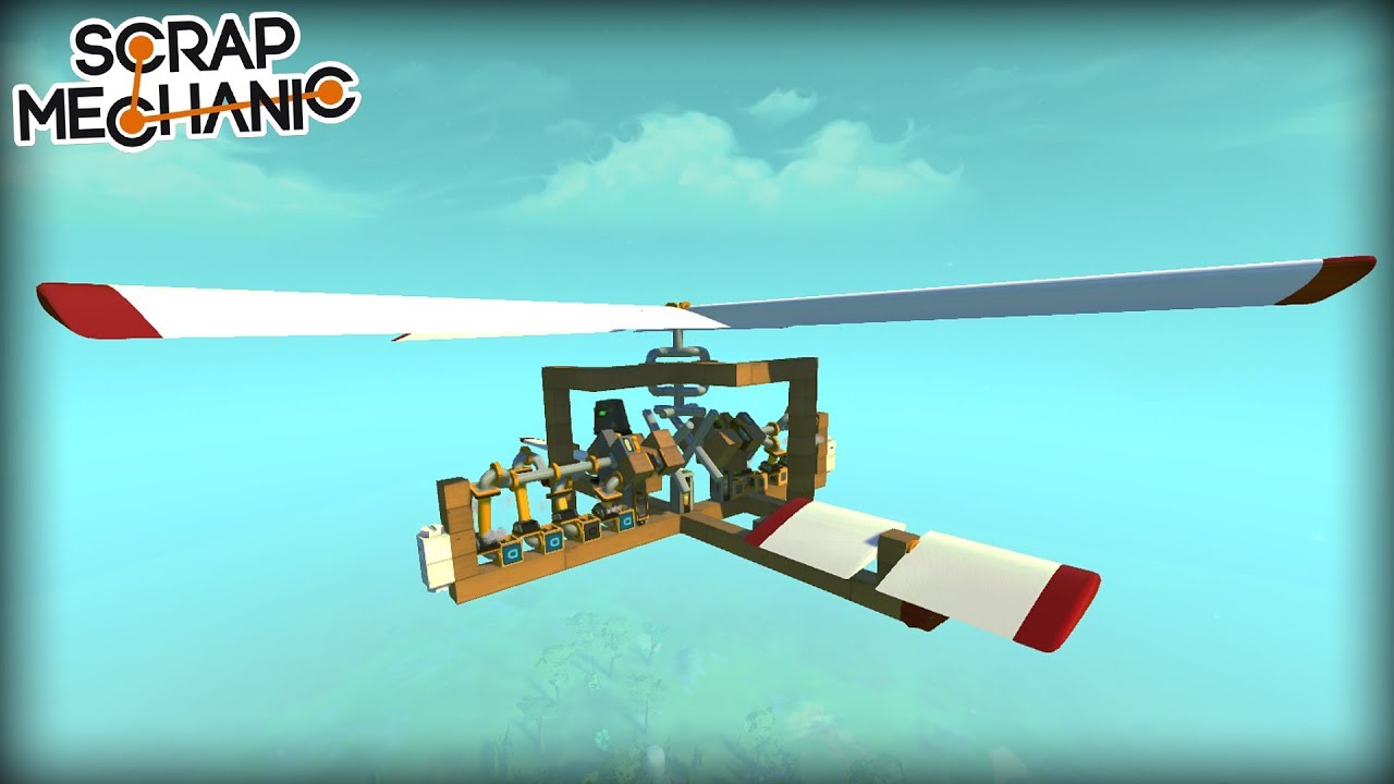 Piston Powered Helicopter and Other COOL Creations! (Scrap Mechanic ...
