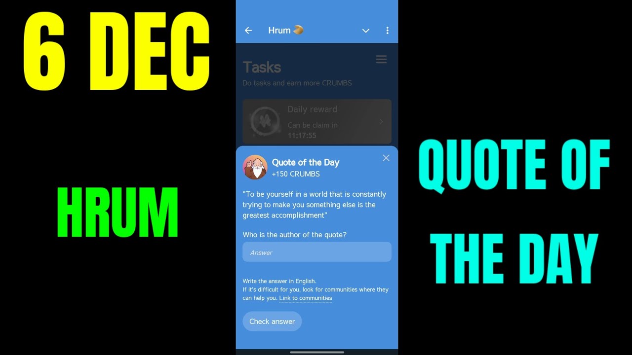 Hrum Quote of the Day 6 December | Quote of the day Hrum | Hrum Quote ...