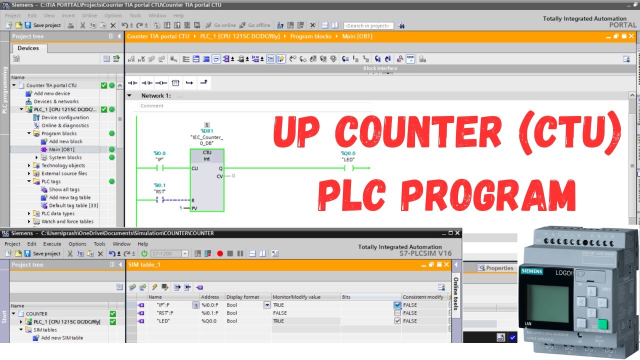Up Counter Ctu Plc Program Tia Portal Ladder Logic Plc Siemens Youtube 6105