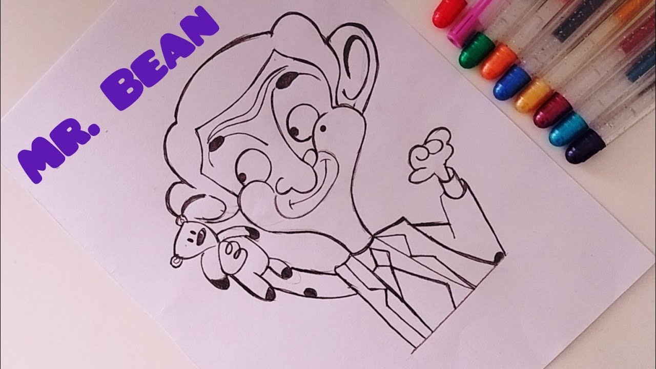 Easy Drawing Of A Cartoon Character Mr. Bean| Step By Step Tutorial for ...