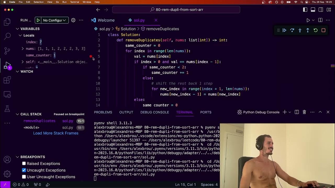 💻solving All Leetcode Problems With Python 🐍 80 Remove Duplicates From Sorted Array Ii Youtube