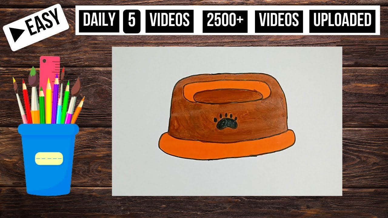 How to draw dog bowl | dog bowl drawing for kids | dog bowl painting ...