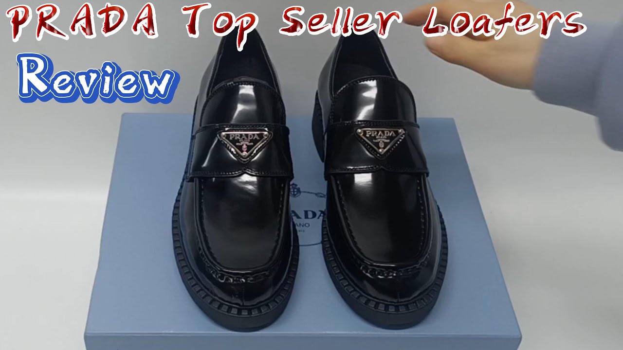 UNBOXING PRADA MONOLITH PATENT LEATHER LOAFERS BLACK - YouTube