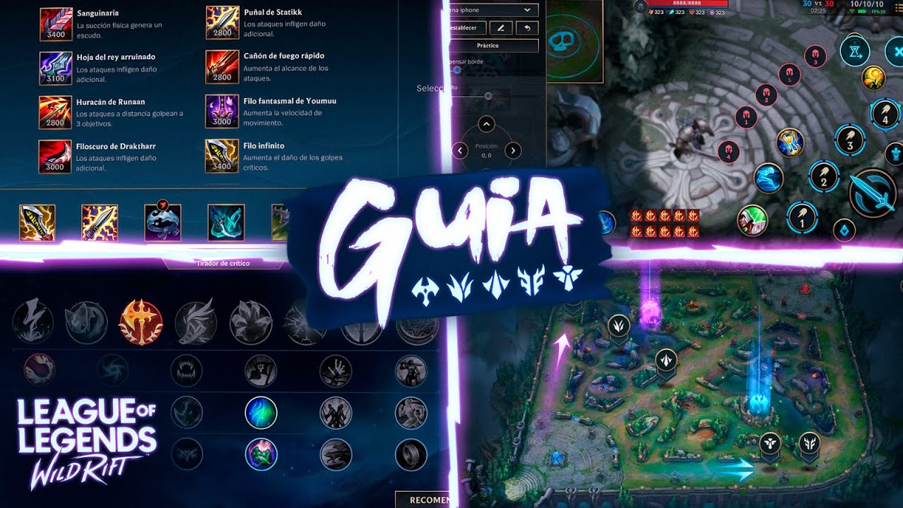 TODO LO QUE NECESITAS SABER PARA JUGAR A WILD RIFT!! OBJETOS, MAPA ...