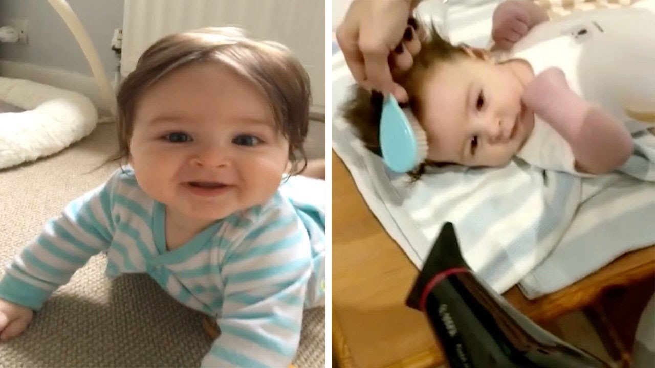 Baby Has Incredible Rock Star Hair - YouTube