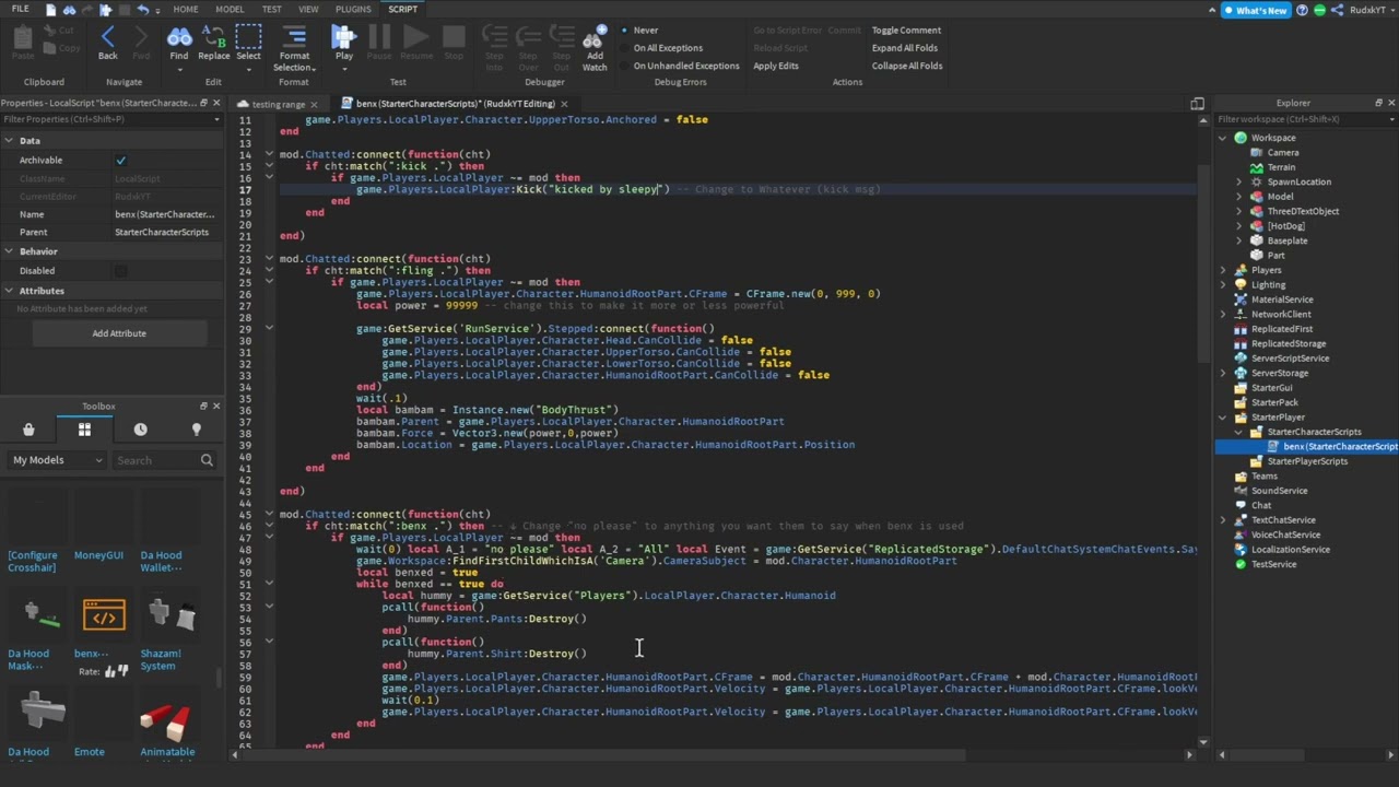 **BENX MODEL** (roblox studio - YouTube