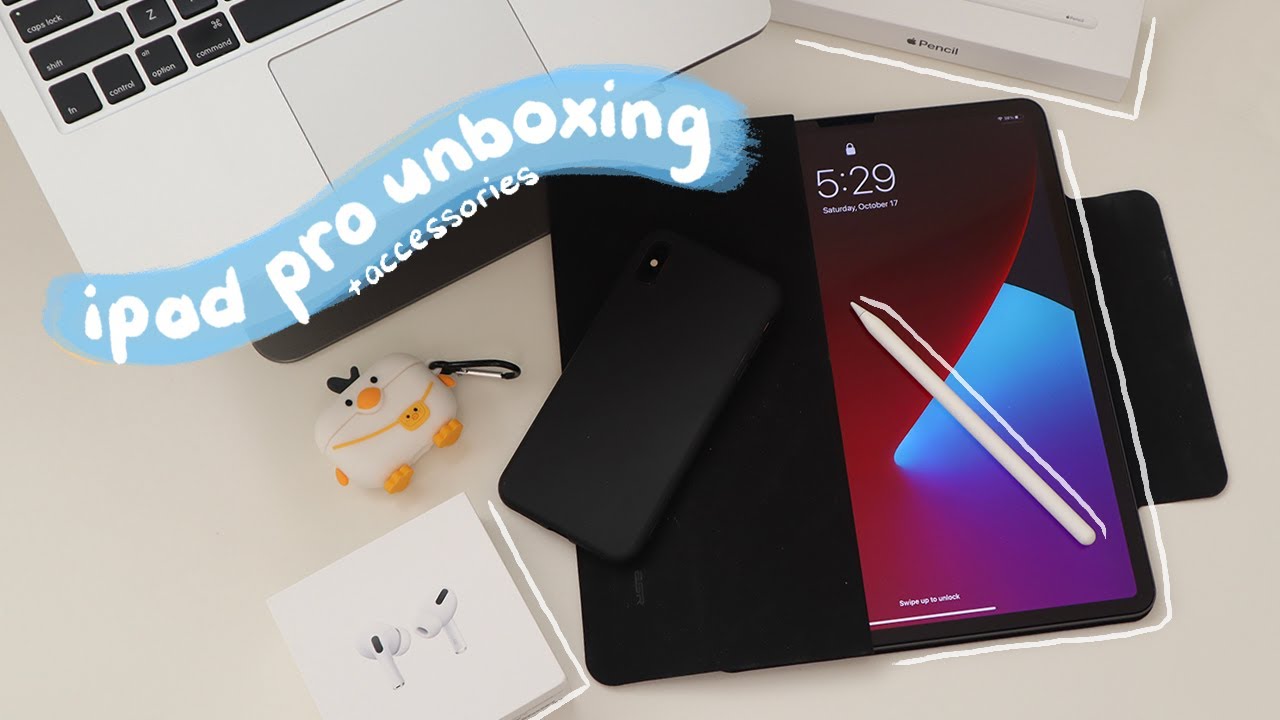 ipad pro 2020 12.9" unboxing ~ plus accessories (๑•̀ᴗ-) with asmr - YouTube