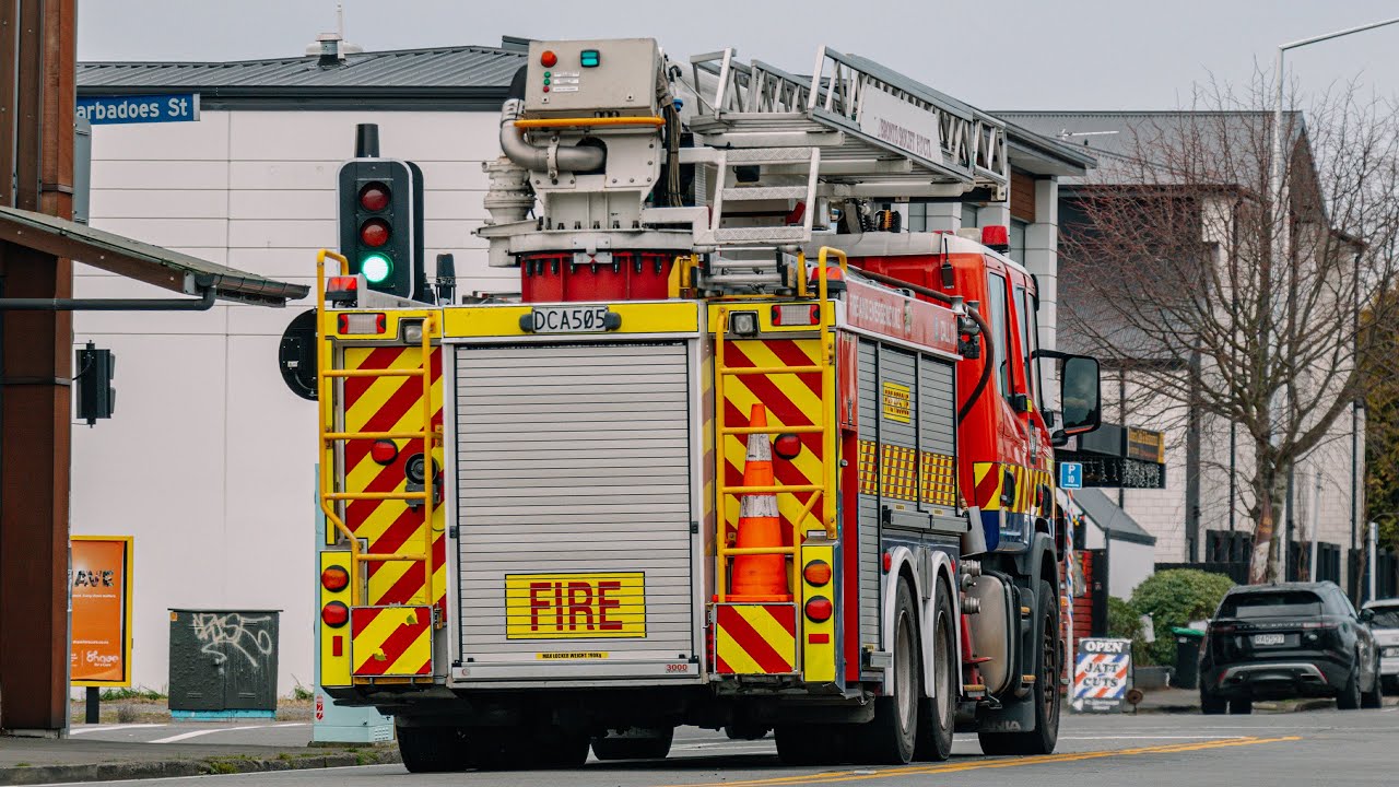 Christchurch 217, 214 & Rolleston On Scene (Excavator Fire Inside ...