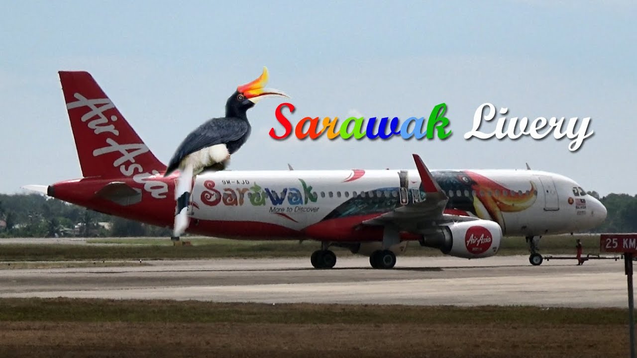 Plane Spotting @ Sandakan Airport =Sarawak Livery + Hornbill + Best ...