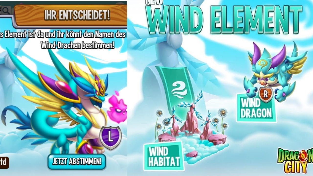 Dragon City:Neues Element(Wind-Element) Wind-Drache(Meine Lieblings Hohen Drachen) - YouTube