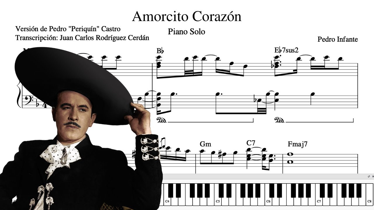 Amorcito Corazón - Pedro Infante - Partitura para Piano (notas, y ...
