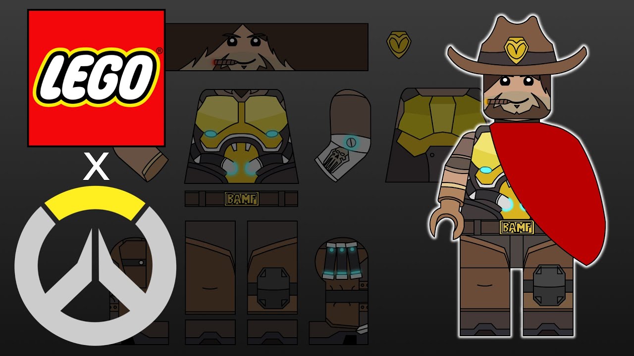 LEGO McCree Minifig Decal Timelapse [Overwatch] - YouTube