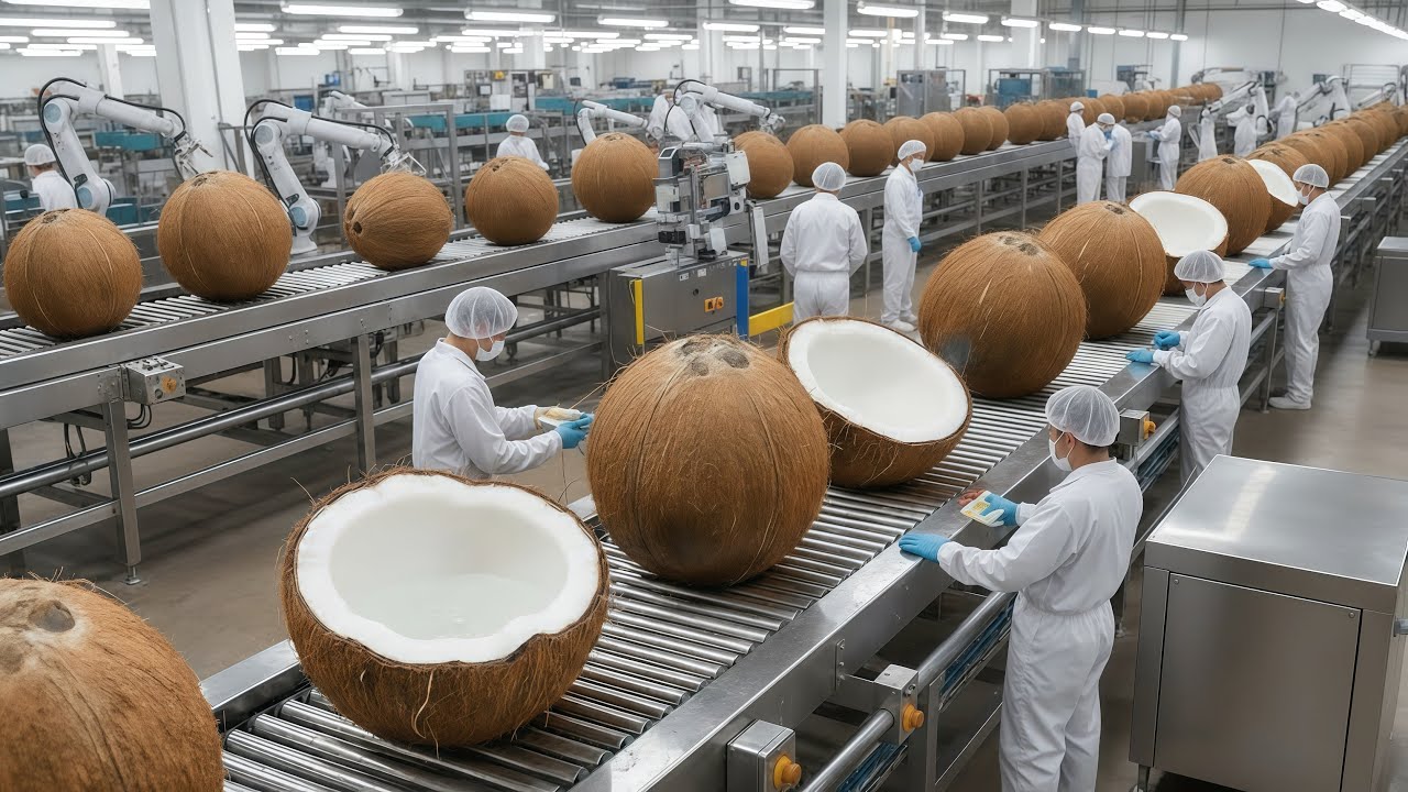 Inside the Coconut Factory: How Coconuts Are Turned Into Coconut Milk ...